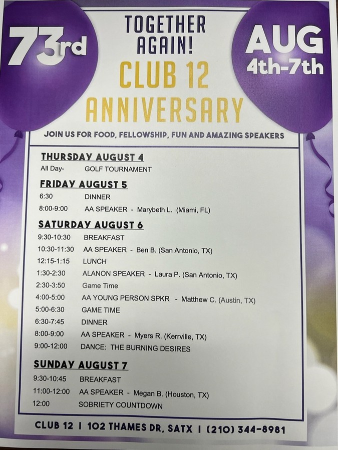 Club 12 - San Antonio's Oldest and Largest AA Club